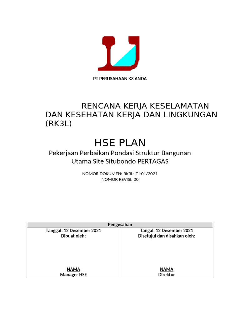 Contoh HSE PLAN | PDF