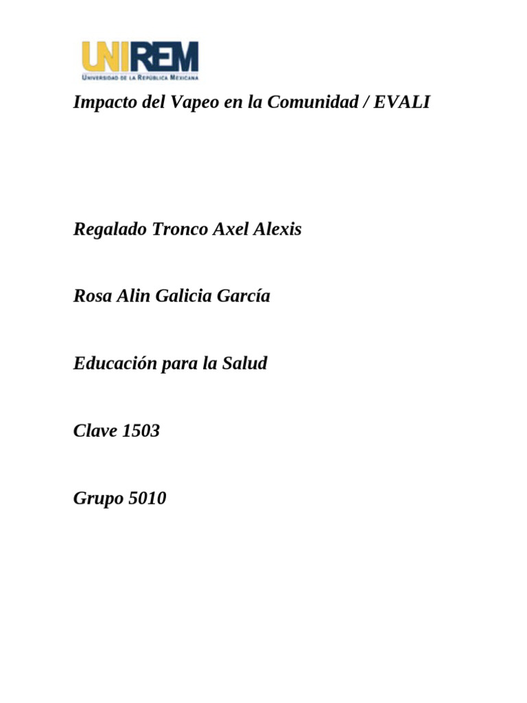 Evali | PDF | Cigarrillo electrónico | Cigarrillo