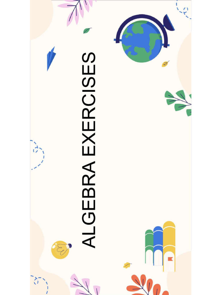 Algebra Worksheet | PDF