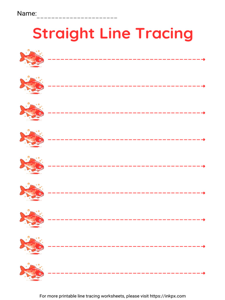 Straight Line Tracing Worksheets | PDF