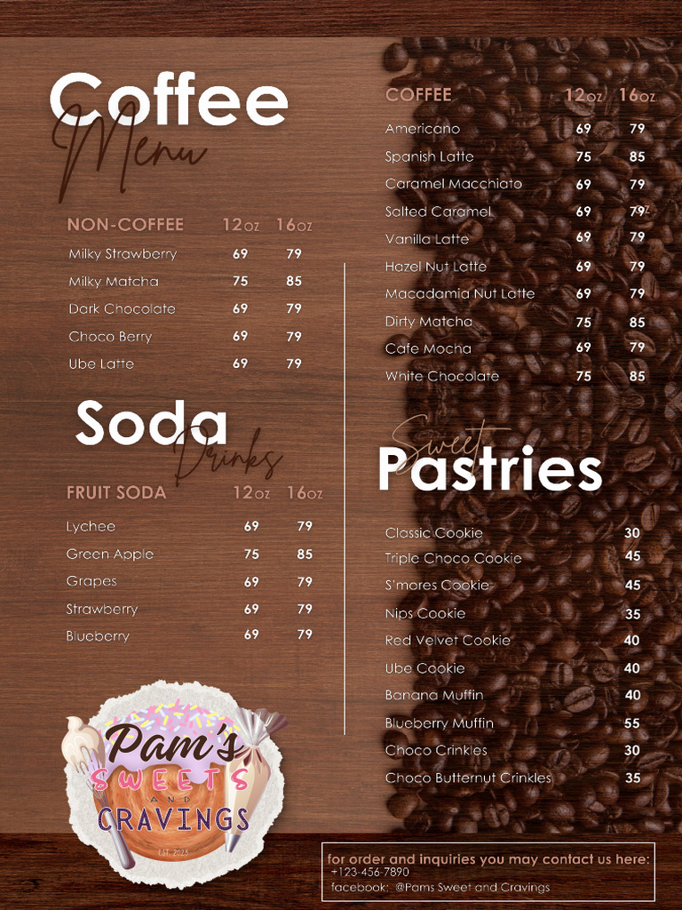 Brown Modern Coffee Menu | PDF