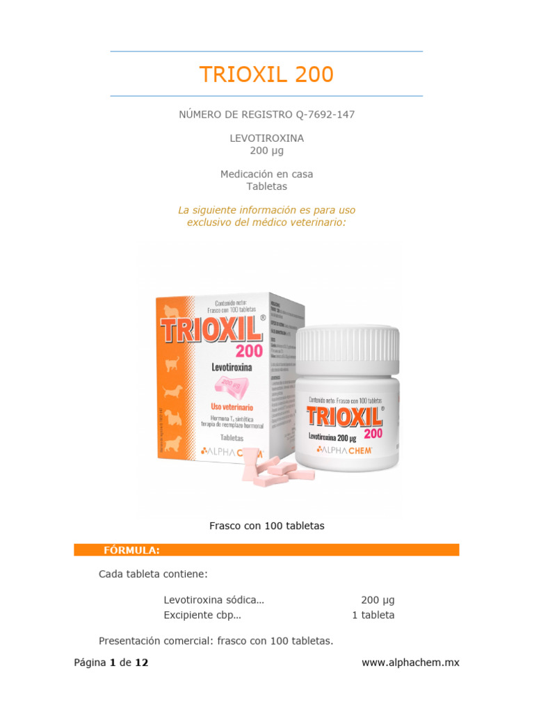 trioxil200 | PDF | Hipotiroidismo | Hormona estimulante de la tiroides