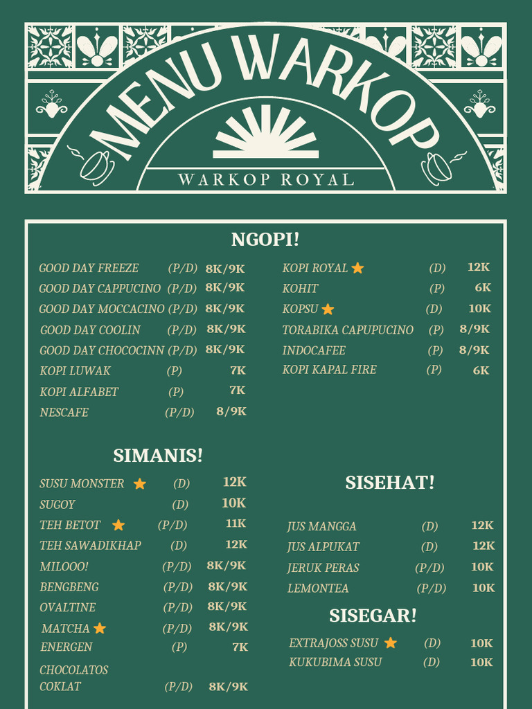 Menu Warkop PDF | PDF
