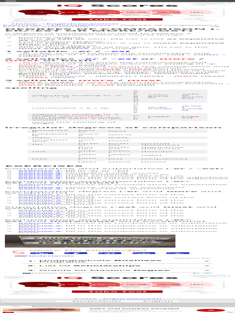 Degrees of Comparison Explained | PDF | Linguistics | Languages