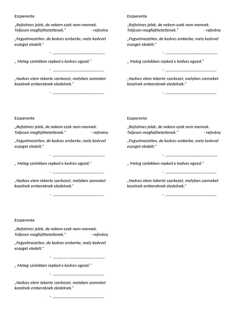 Fejezet Eszperente | PDF