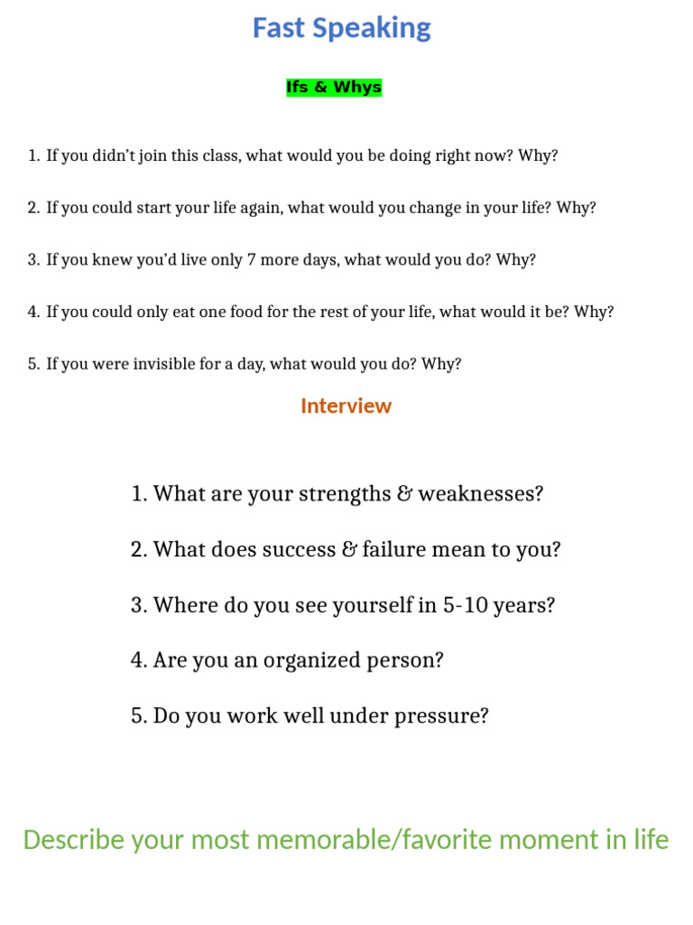Speaking Aid | PDF