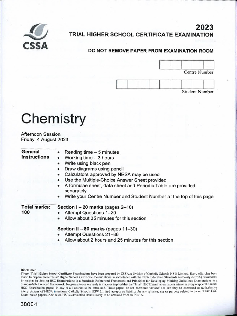 2023 CSSA Chemistry | PDF