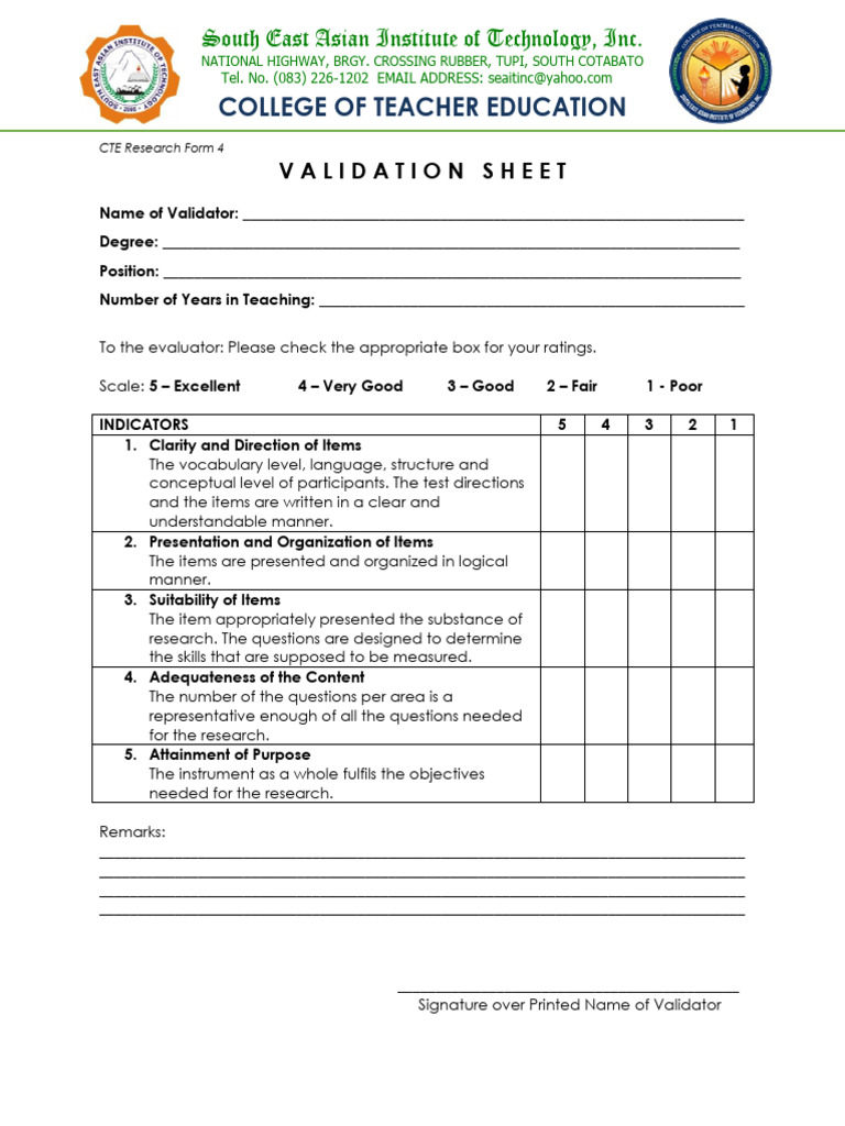 Validation-Sheet-for-Questionnaire | PDF