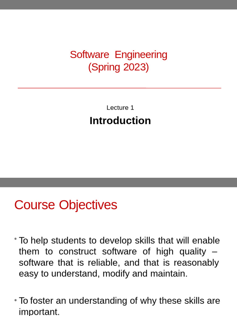 Software Engineering Lecture 1 | PDF | Software | Engineering