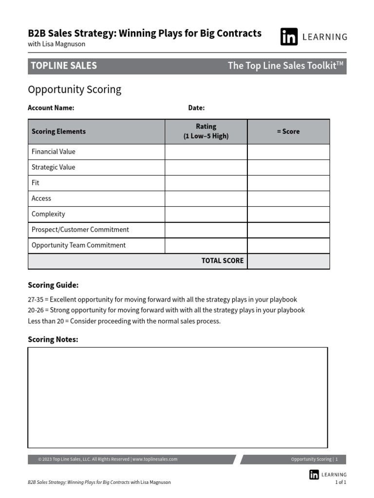 B2B Sales Opportunity Scoring Guide | PDF