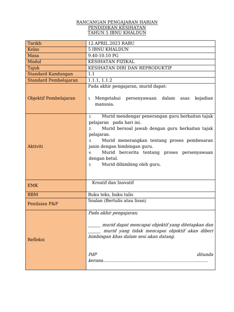 rph pk tahun 5 m3 | PDF