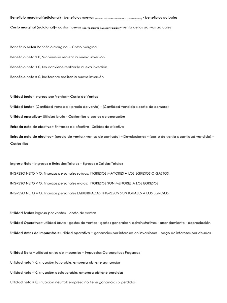 Formulario Finanzas P1 | PDF | Inversiones | Sector privado
