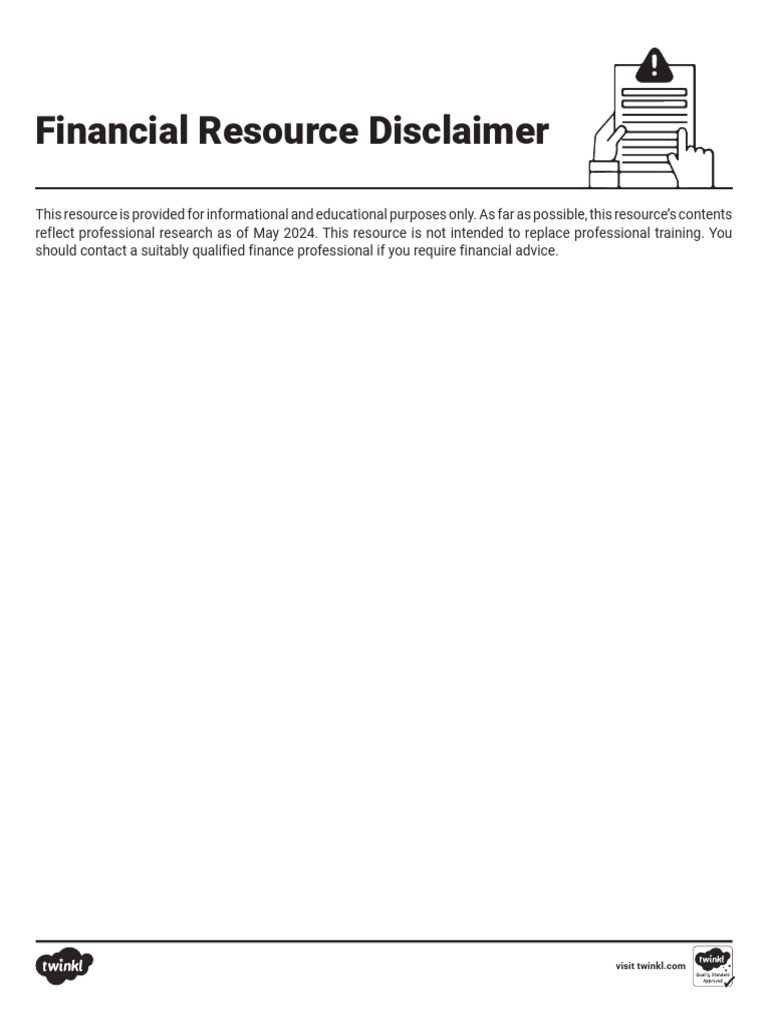 Financial Resource and Economics Vocabulary | PDF
