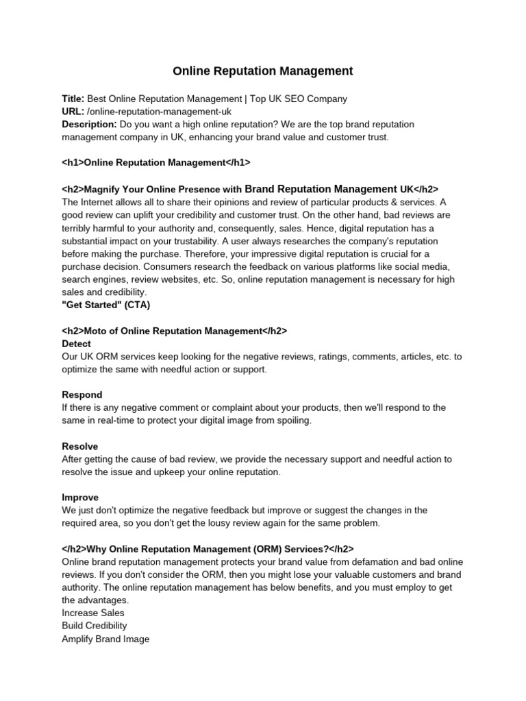 Egnoto UK- Online Reputation Management | PDF | Reputation | Search ...