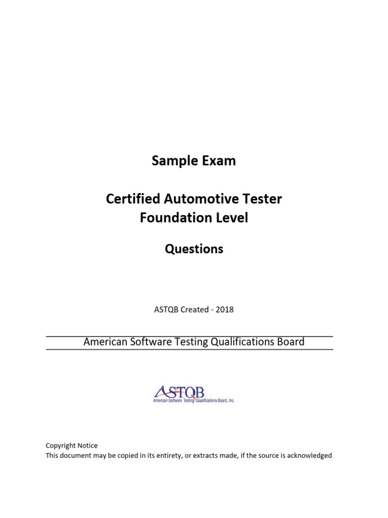 Ctfl Aut 2018 Engl Sample Paper | PDF | System | Simulation