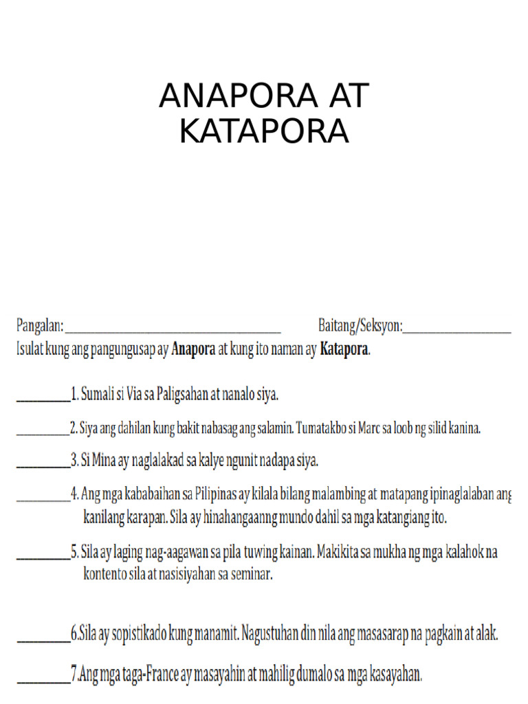 Anapora at Katapora | PDF