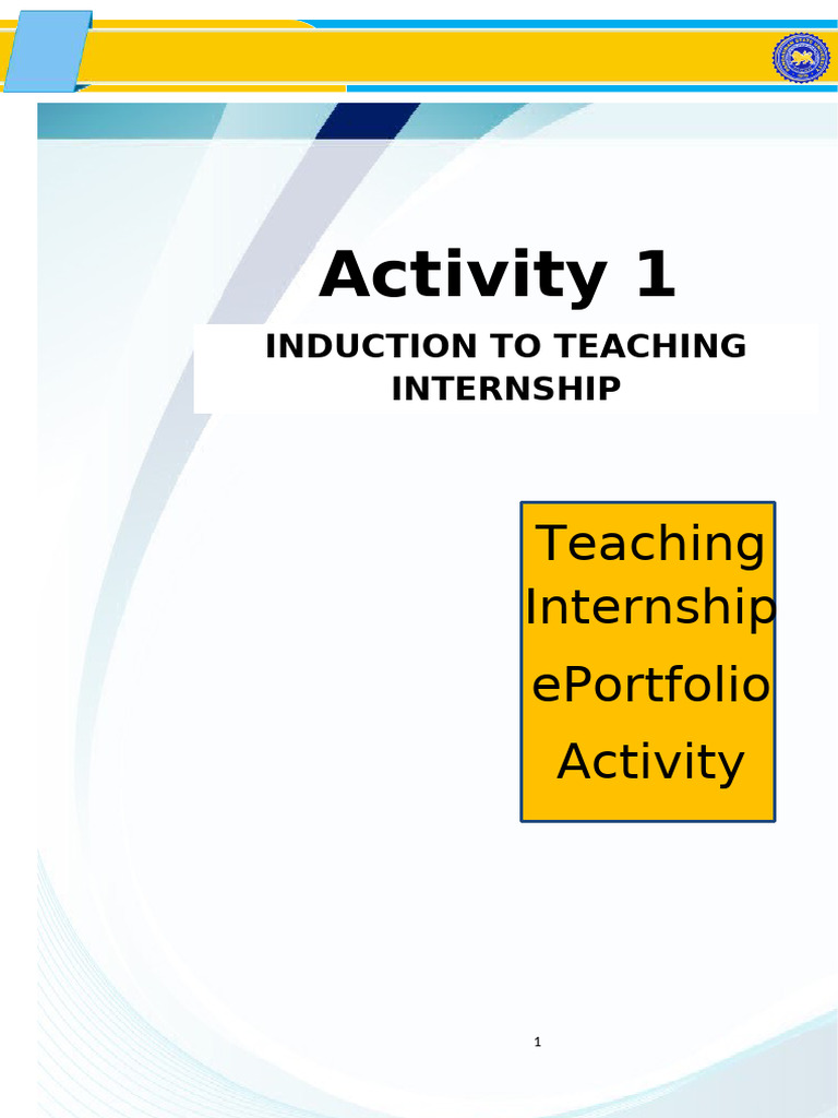 Induction to Teaching Internship Guide | PDF | Teachers