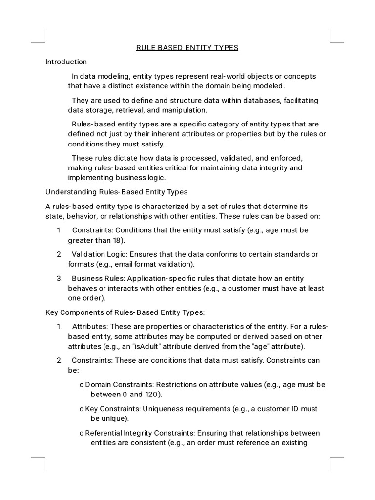 Unit III - Rule based entity types | PDF | Conceptual Model | Data Model