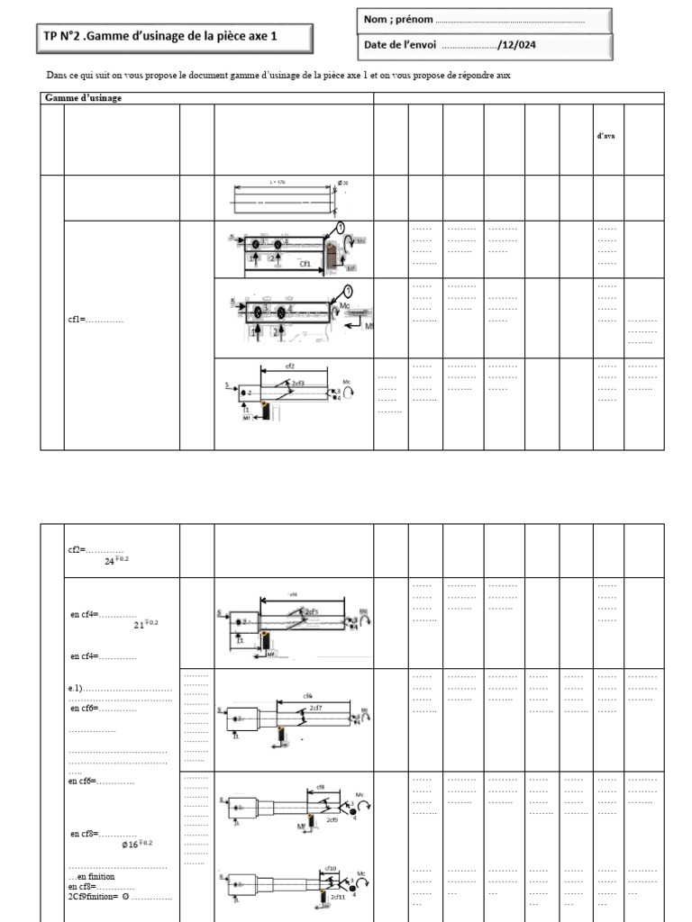 Gamme D'usinage Axe Vrai | PDF
