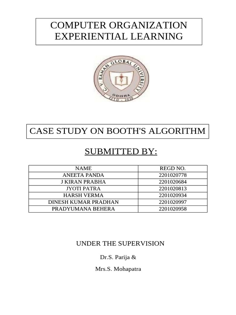 Booth's Algorithm Case Study Analysis | PDF