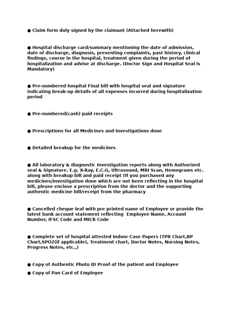 Req doc for Insurance | PDF