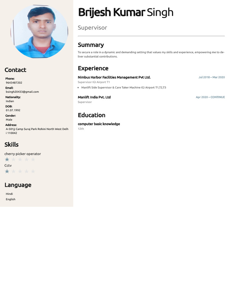 Brijesh Kumar Resume 537 | PDF