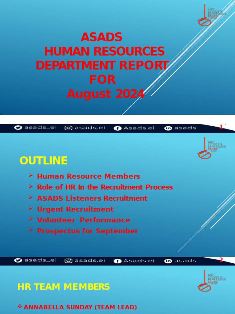 Asads Hr Report August Pdf Recruitment Performance Indicator