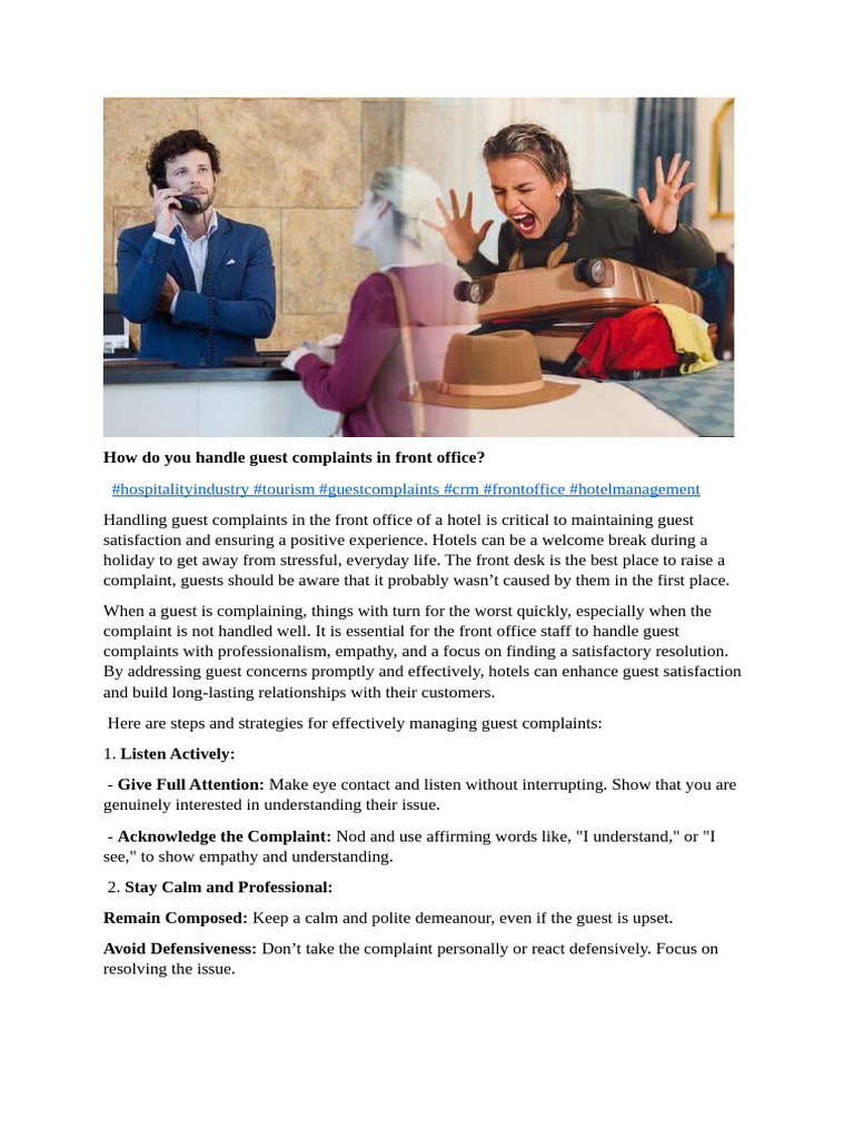 Effective Guest Complaint Management | PDF | Empathy | Social Psychology