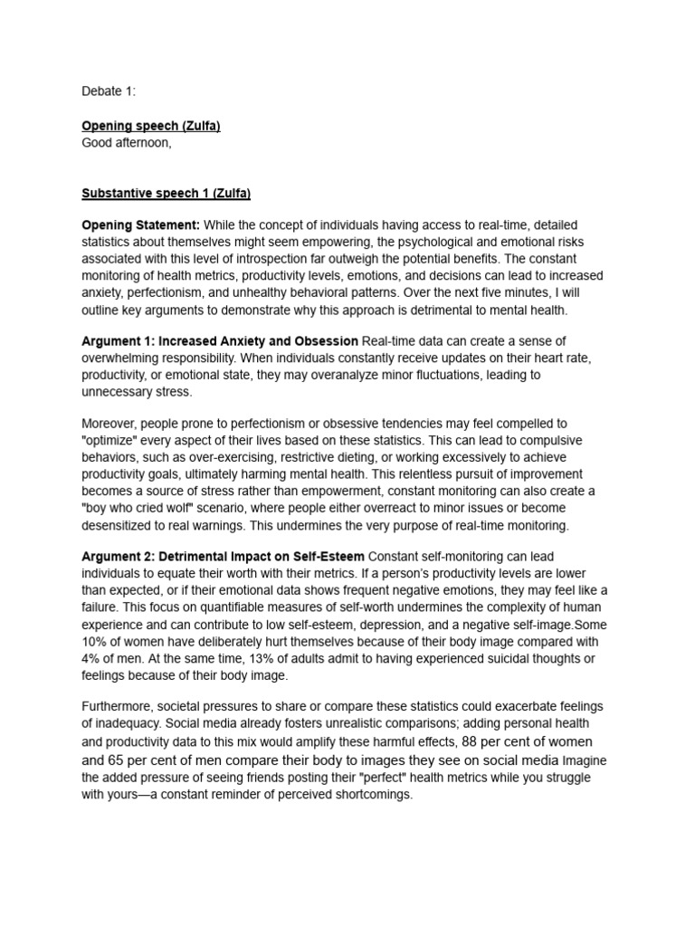 Cobis Debate 1 - Against | PDF