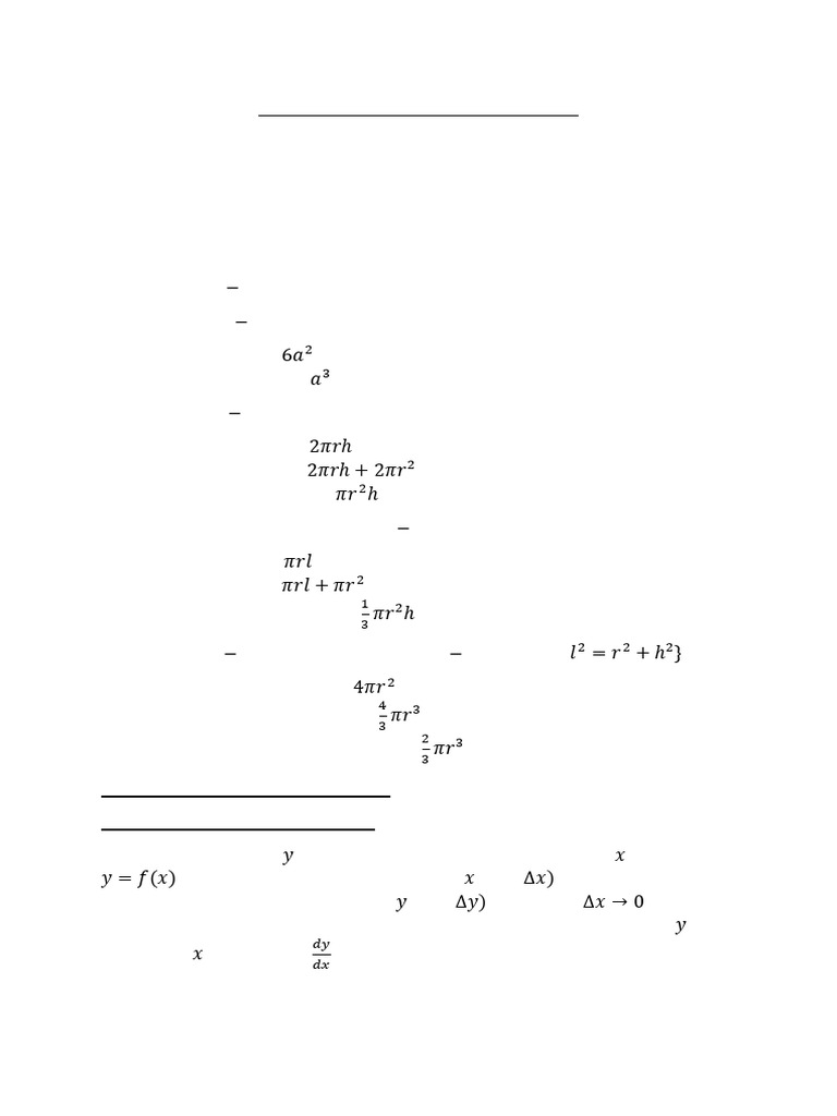 Derivatives: Applications & Formulas | PDF | Derivative | Function ...
