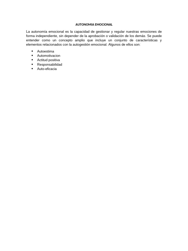 Autonomia Emocional | PDF
