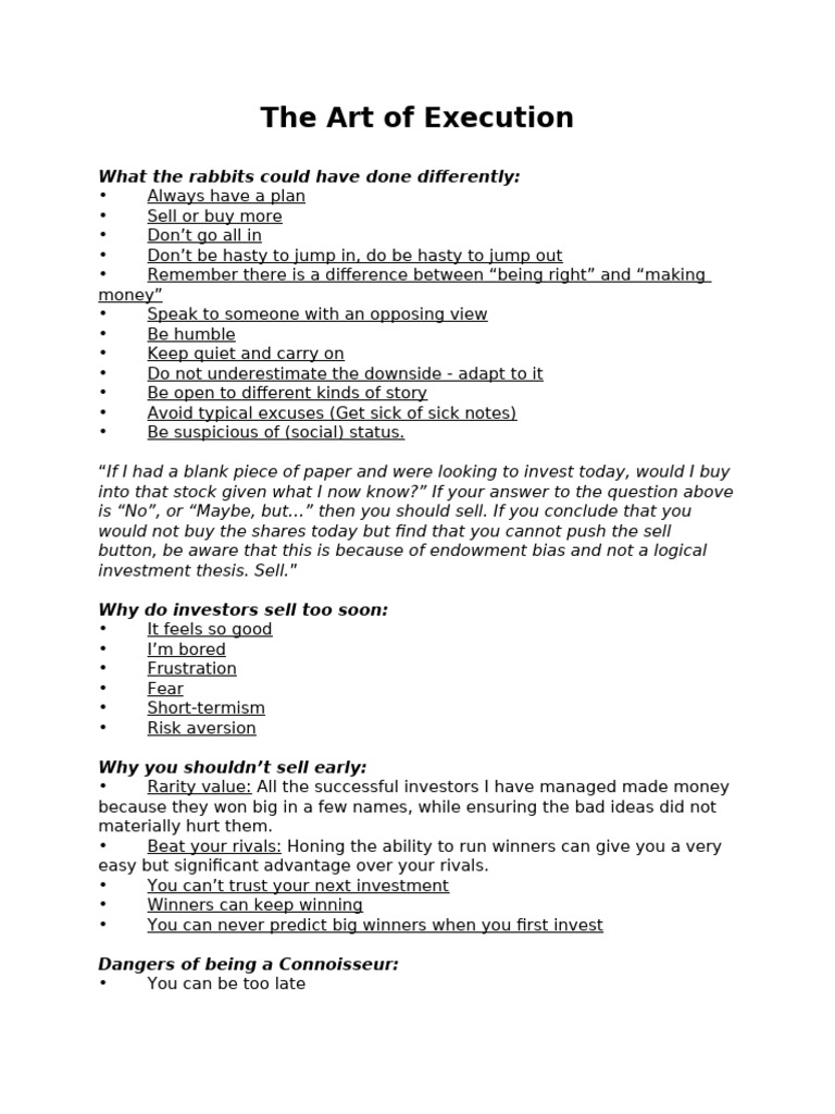 Key Strategies in Execution | PDF