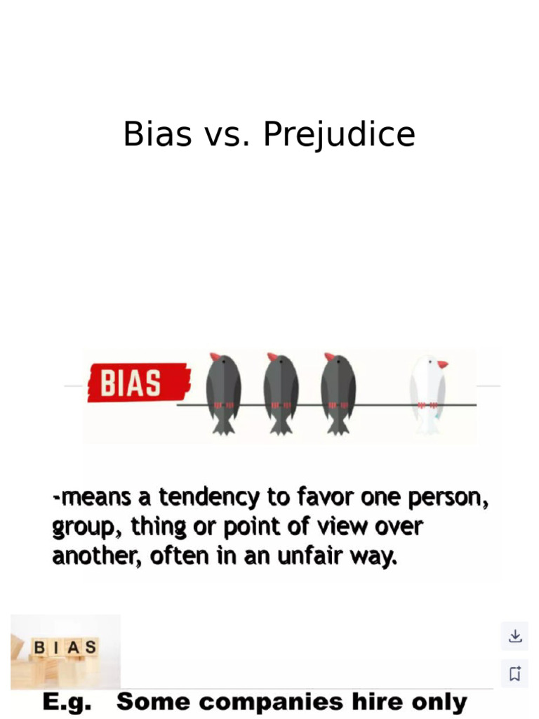 Bias Vs Prejudice | PDF
