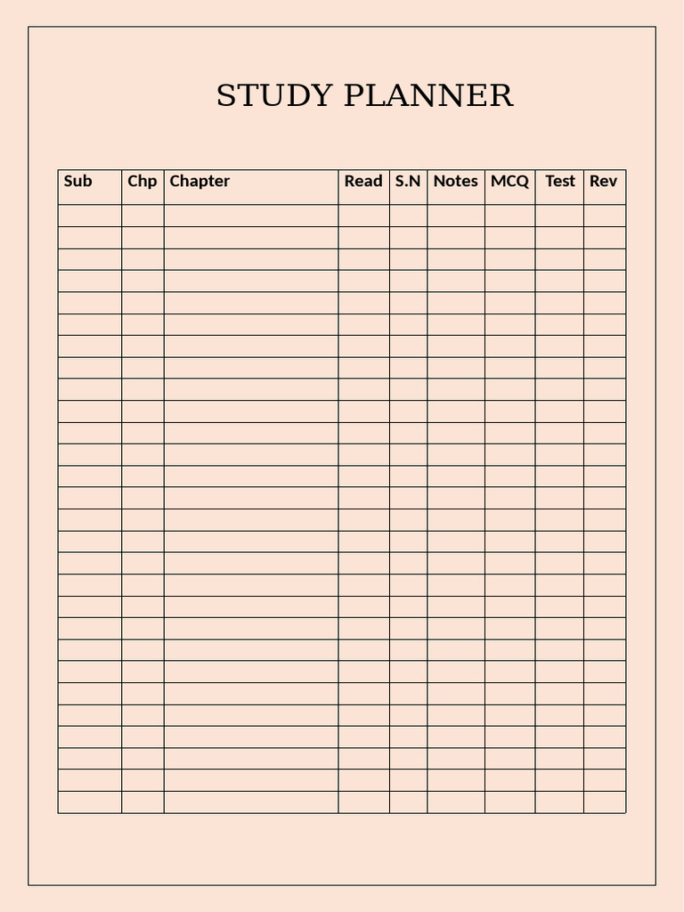 Study Planner | PDF