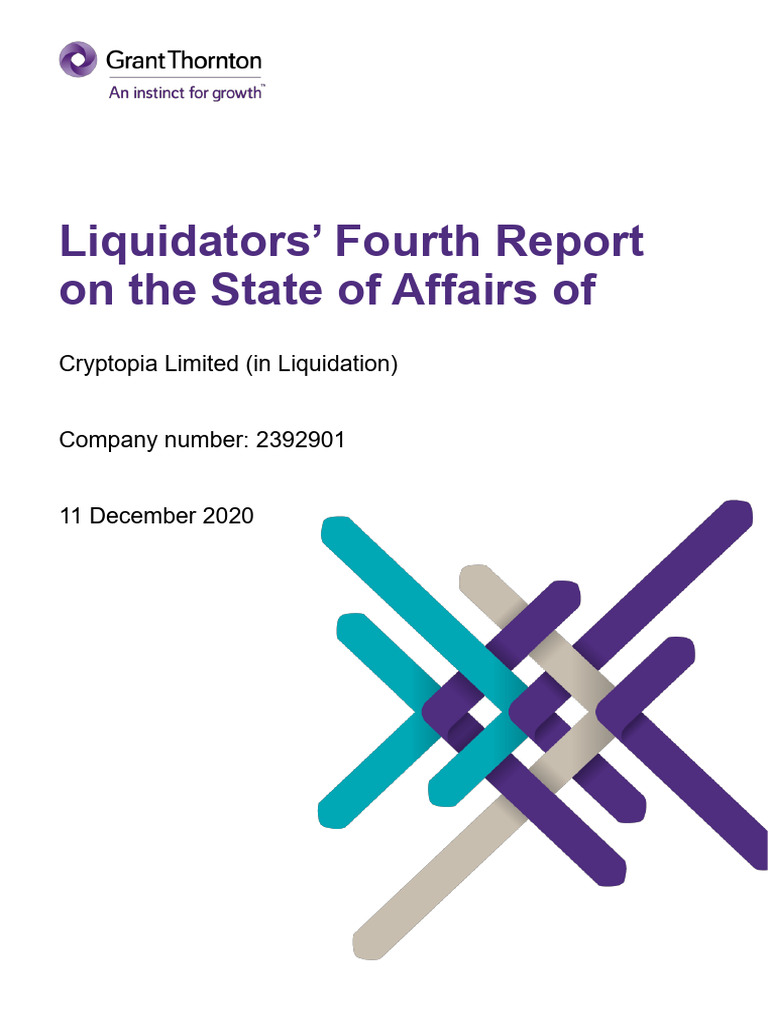 Fourth Liquidators Report - Cryptopia | PDF | Cryptocurrency | Liquidation