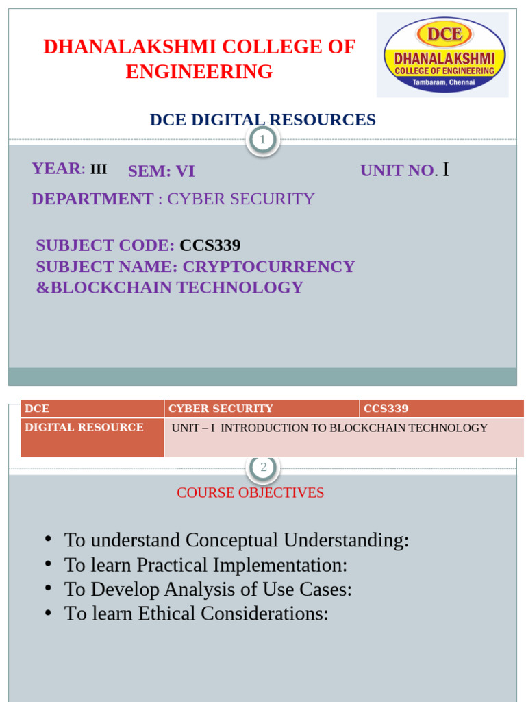 Unit-1 Introduction To Blockchain Technology | PDF | Bitcoin | Cryptocurrency