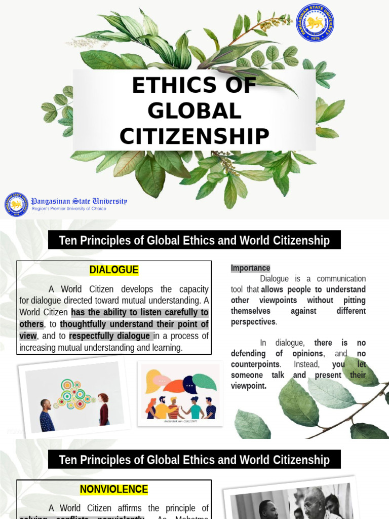 Principles of Global Citizenship Ethics | PDF | Citizenship ...