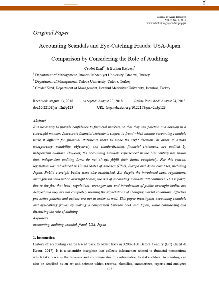 Accounting Scandals and Eye-Catching Frauds | PDF | Accounting | Audit