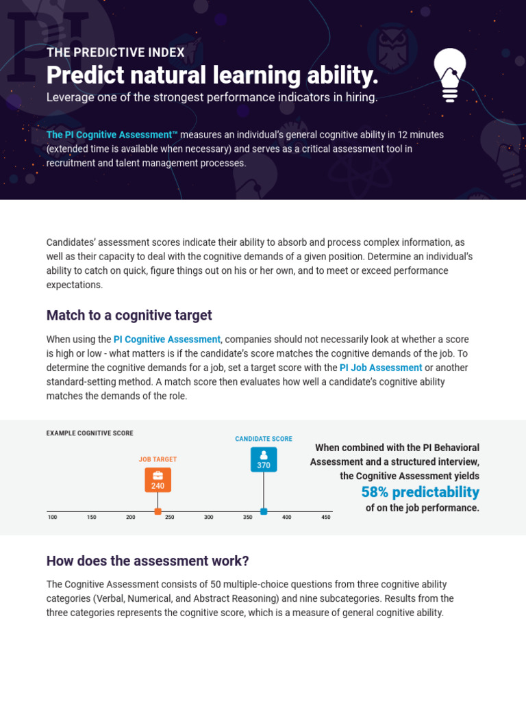 Cognitive Assessment One Pager | PDF