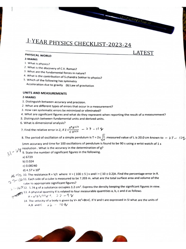 Physics Mam's Imp List ? | PDF