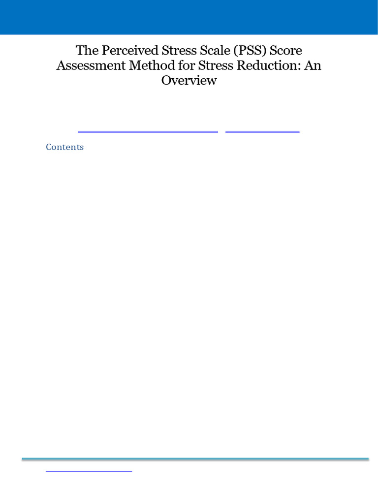 Perceived-Stress-Scale-PSS-Score-Assessment-Method | PDF | Stress ...