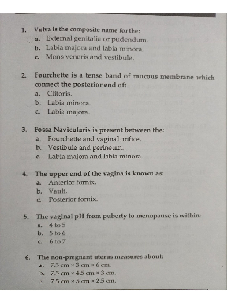 MCQ OF REPRODUCTIVE SYSTEM | PDF