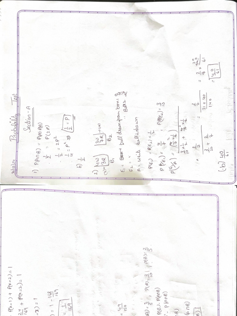Probability Test | PDF