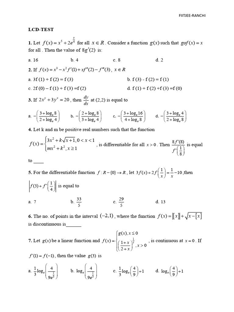 LCD Test Questions and Solutions | PDF