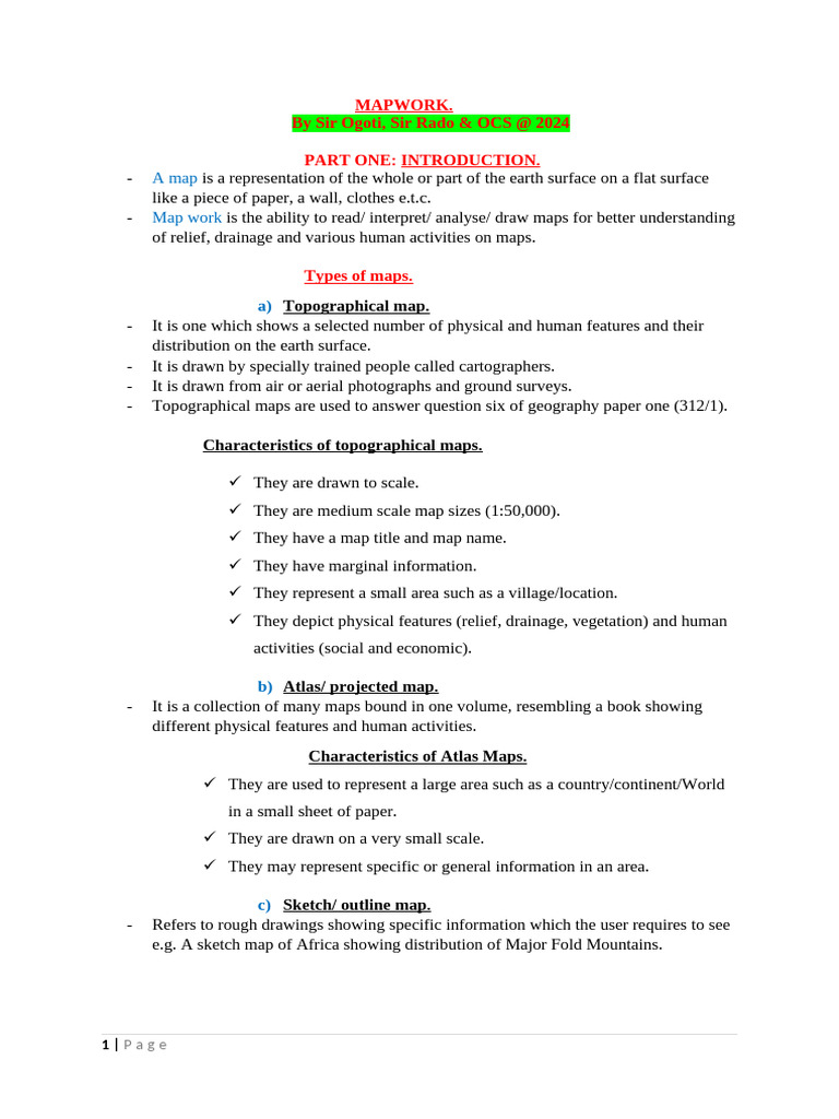 MAPWORK BY Sir Ogoti, Sir Rado & OCS (Final Copy) | PDF | Valley | Contour Line