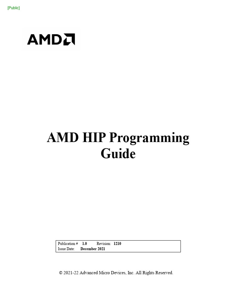 AMD HIP Programming Guide | PDF | Computing | Software