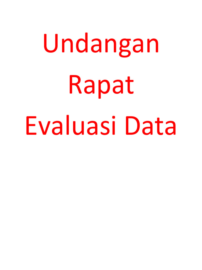 Undangan Rapat Evaluasi Data | PDF