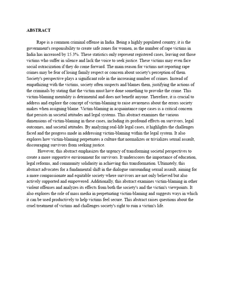 ABSTRACT Blaming The Victims | PDF | Crimes | Crime & Violence
