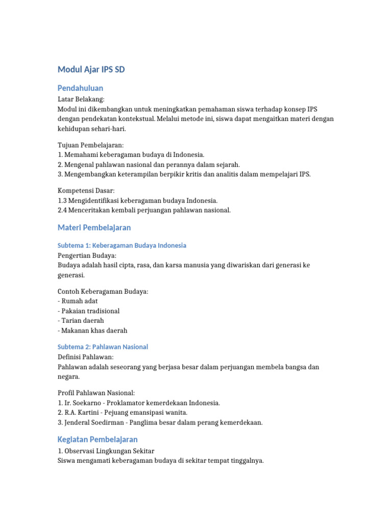 Modul Ajar IPS SD | PDF