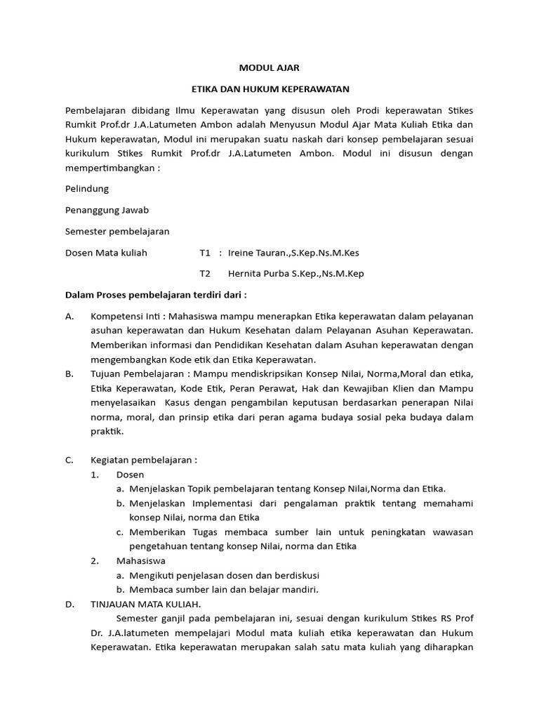MODUL AJAR Etika Fix | PDF